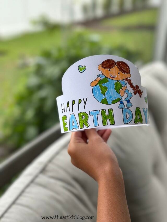 Earth Day Hat Craft: FREE Printable for Kids - The Art Kit