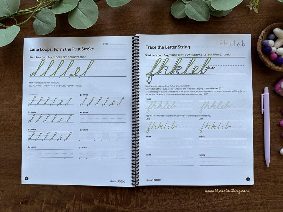 CursiveLogic Review: Handwriting for the Upper Grades - The Art Kit