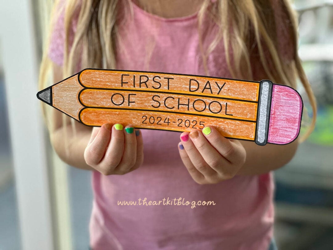 First Day of School Sign Printable: Cute Pencil! - The Art Kit