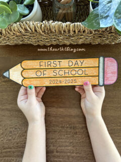 First Day of School Sign Printable: Cute Pencil! - The Art Kit