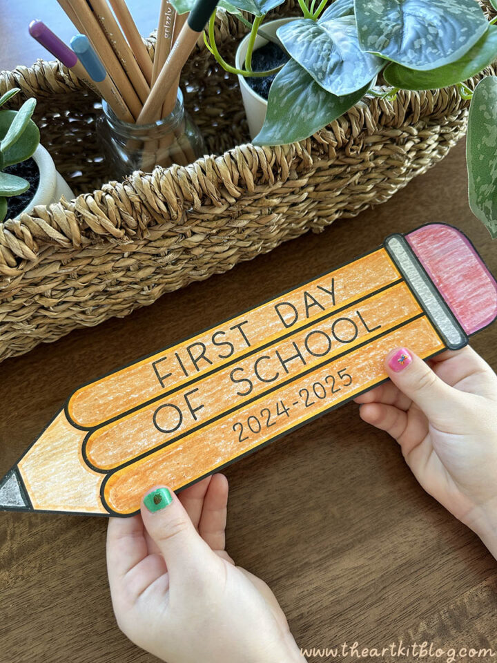 First Day of School Sign Printable: Cute Pencil! - The Art Kit