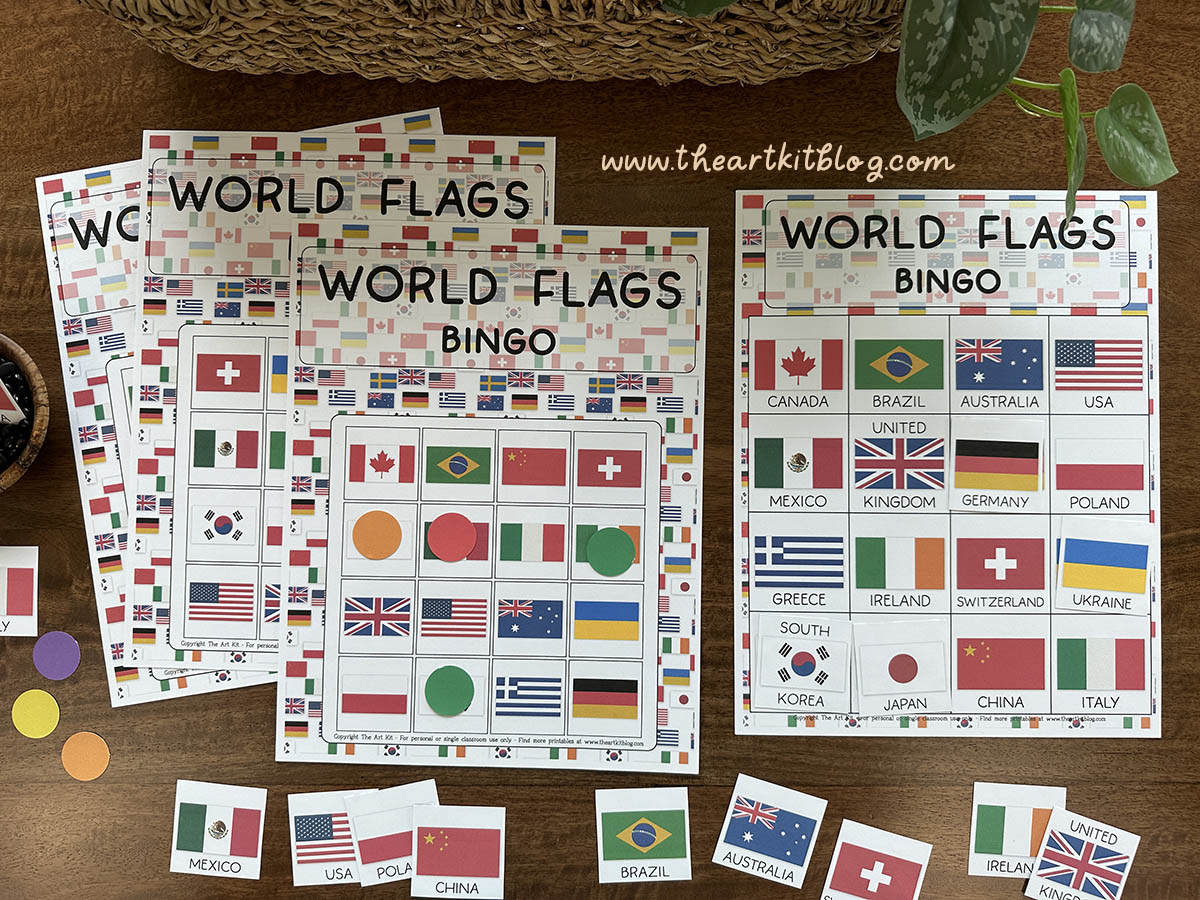 Flags of the World Bingo: Printable Game - The Art Kit
