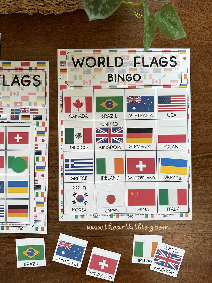 Flags of the World Bingo: Printable Game - The Art Kit