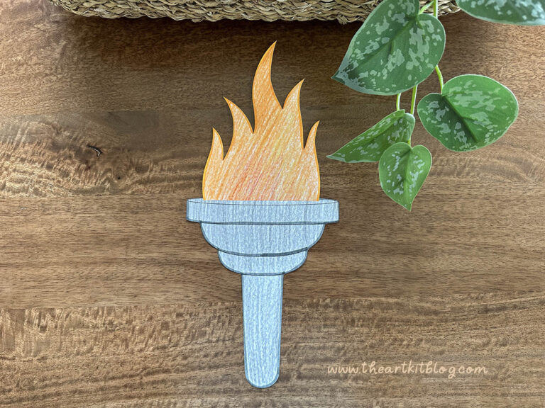 Torch Printable Template - Easy Paper Craft for Kids! - The Art Kit