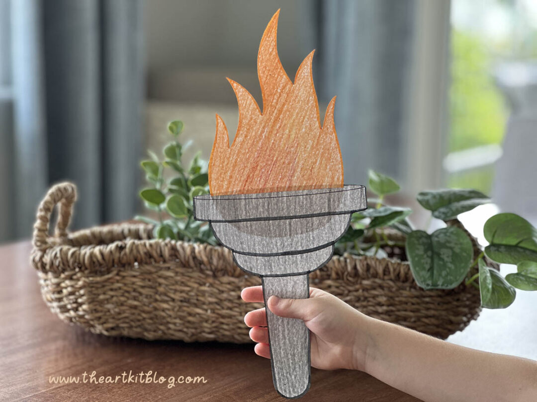 Torch Printable Template - Easy Paper Craft for Kids! - The Art Kit