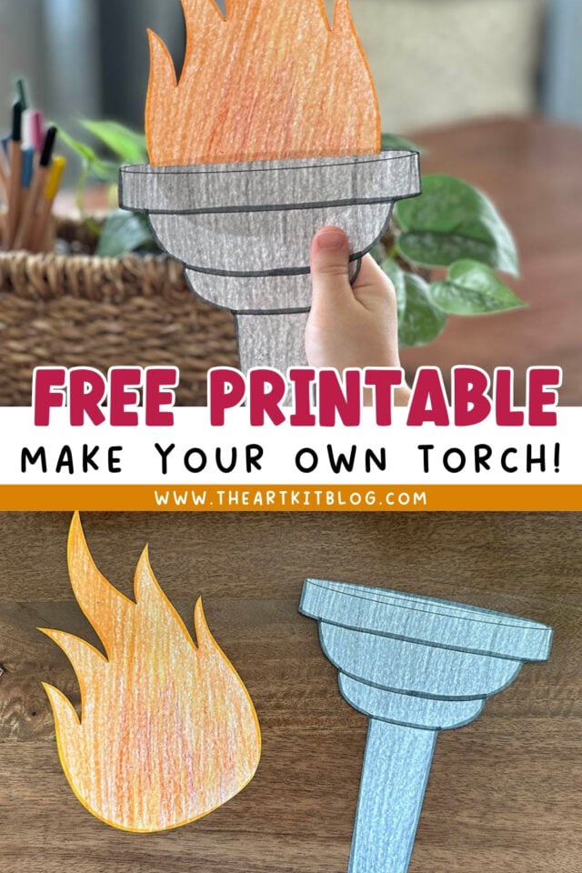 Torch Printable Template - Easy Paper Craft for Kids! - The Art Kit