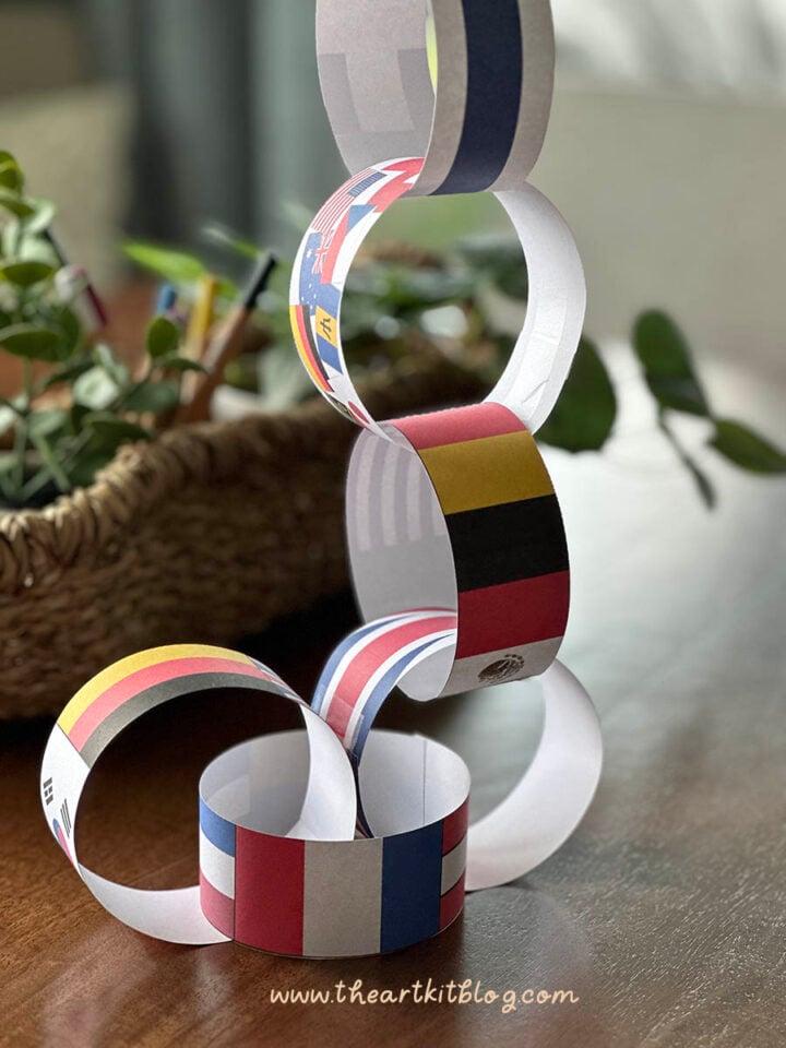 Flags of the World Paper Chains - FREE Printable! - The Art Kit