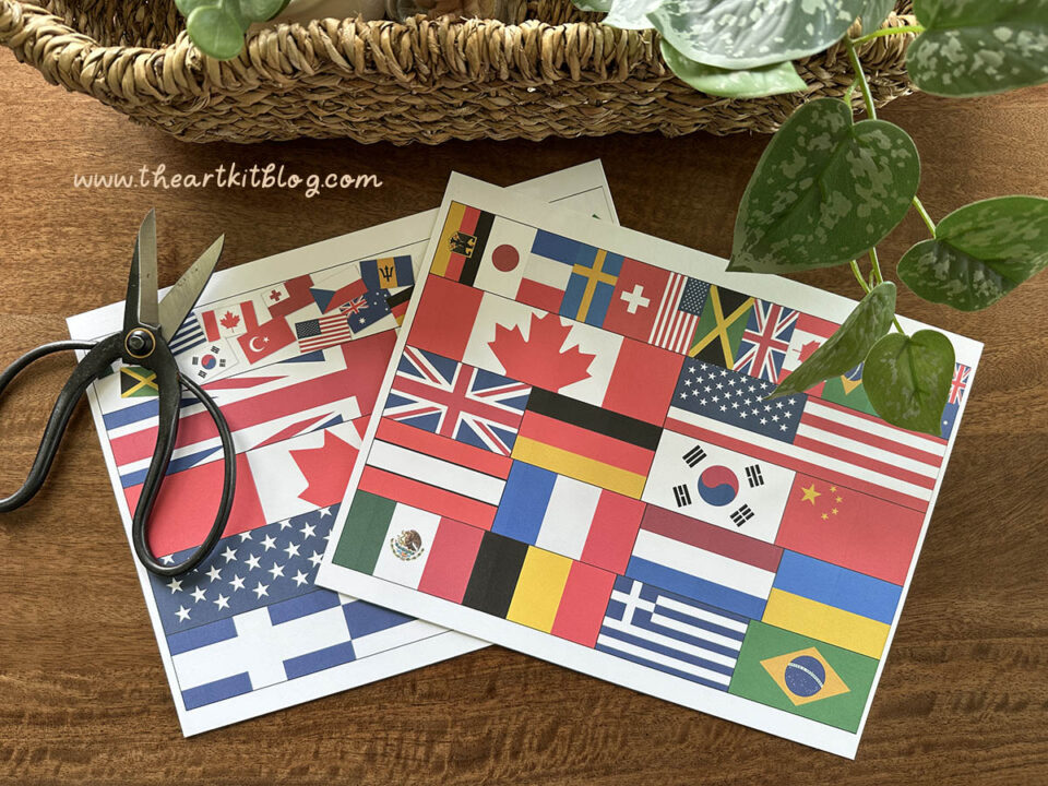 Flags of the World Paper Chains - FREE Printable! - The Art Kit