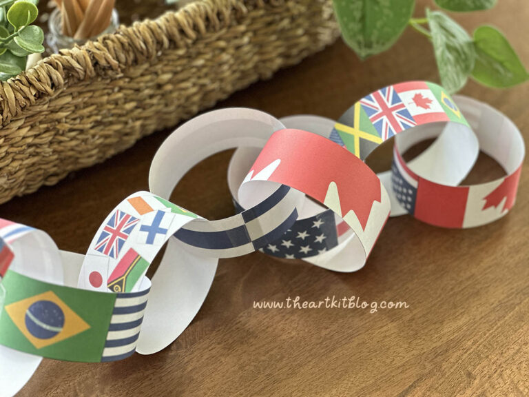 Flags of the World Paper Chains - FREE Printable! - The Art Kit