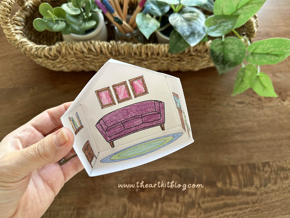 DIY 3D House - Living Room - FREE PRINTABLE! - The Art Kit