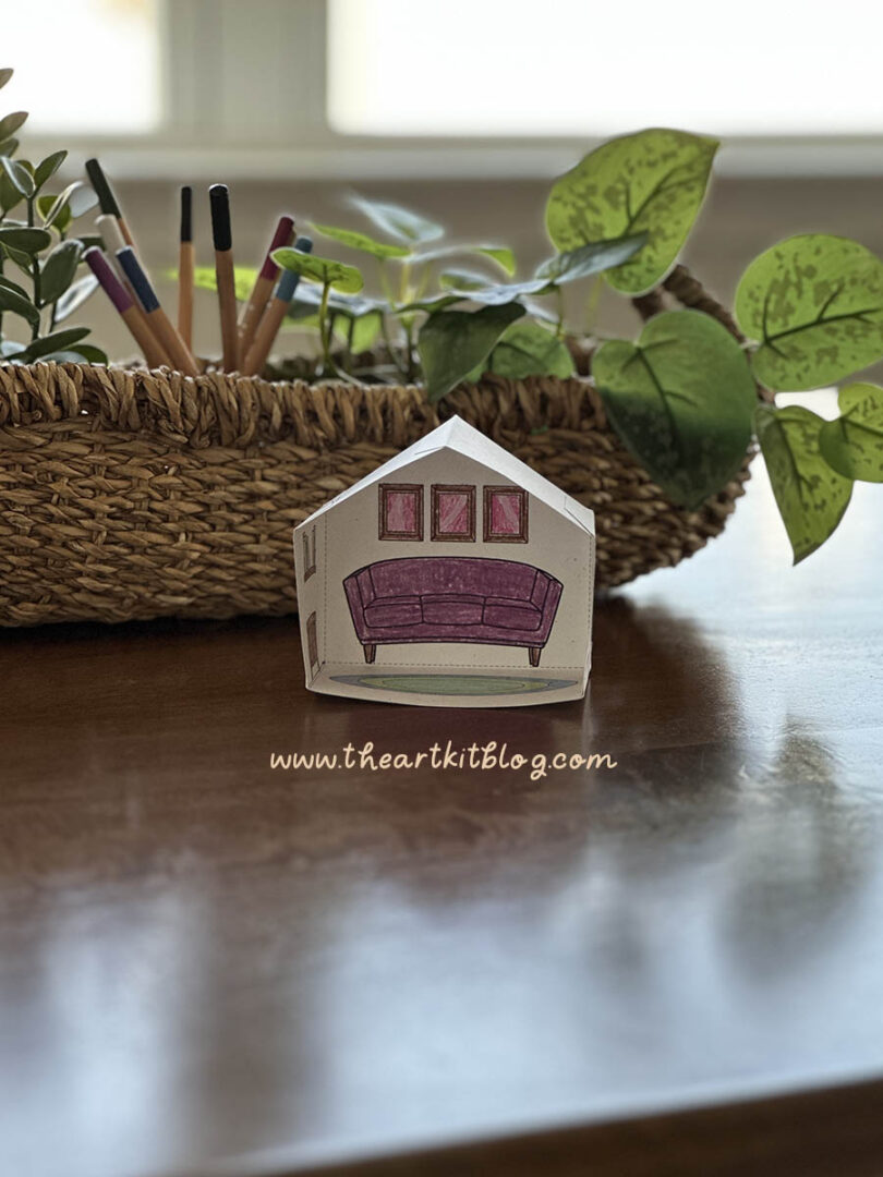 DIY 3D House - Living Room - FREE PRINTABLE! - The Art Kit