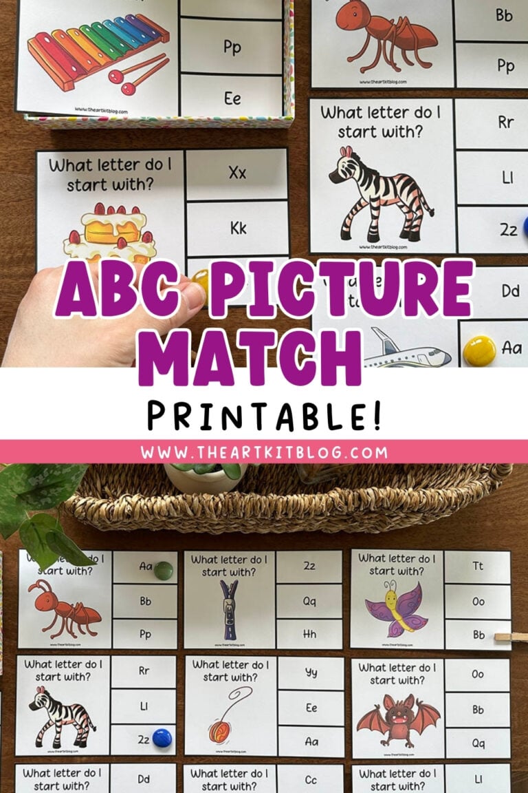 Free Printable Alphabet Picture Match Cards - The Art Kit