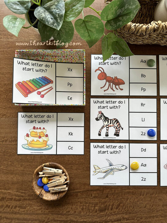 Free Printable Alphabet Picture Match Cards - The Art Kit