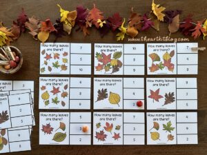 Fall Leaves Counting Clip Cards: Free Printable - The Art Kit