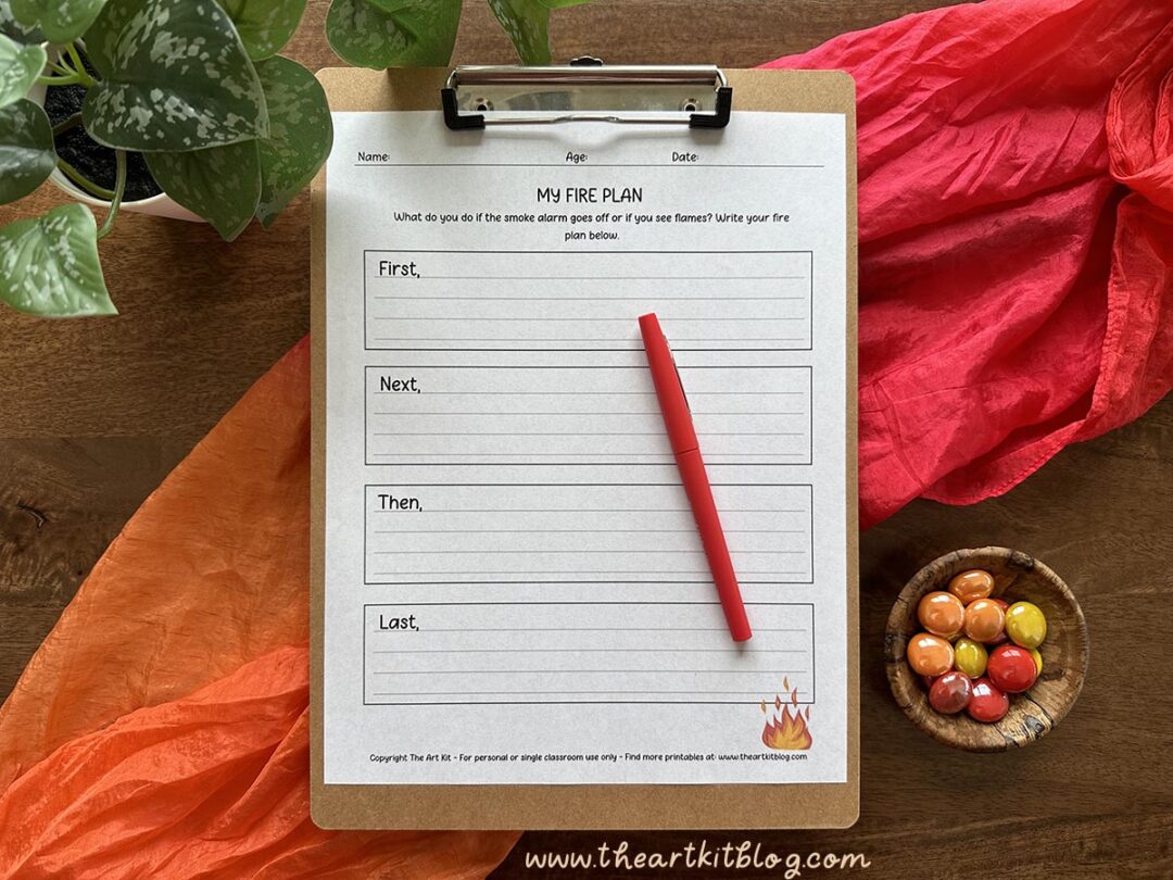 Fire Safety: Fire Plan Worksheet! FREE Printable - The Art Kit