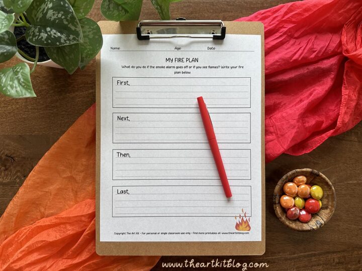 Fire Safety: Fire Plan Worksheet! FREE Printable - The Art Kit