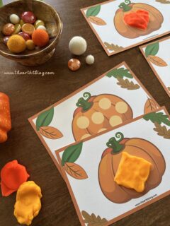 Pumpkin Shape Playdough Cards - FREE Printables - The Art Kit