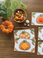 Pumpkin Shape Playdough Cards - FREE Printables - The Art Kit