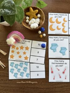 Weather Counting Clip Cards: Free Printable - The Art Kit