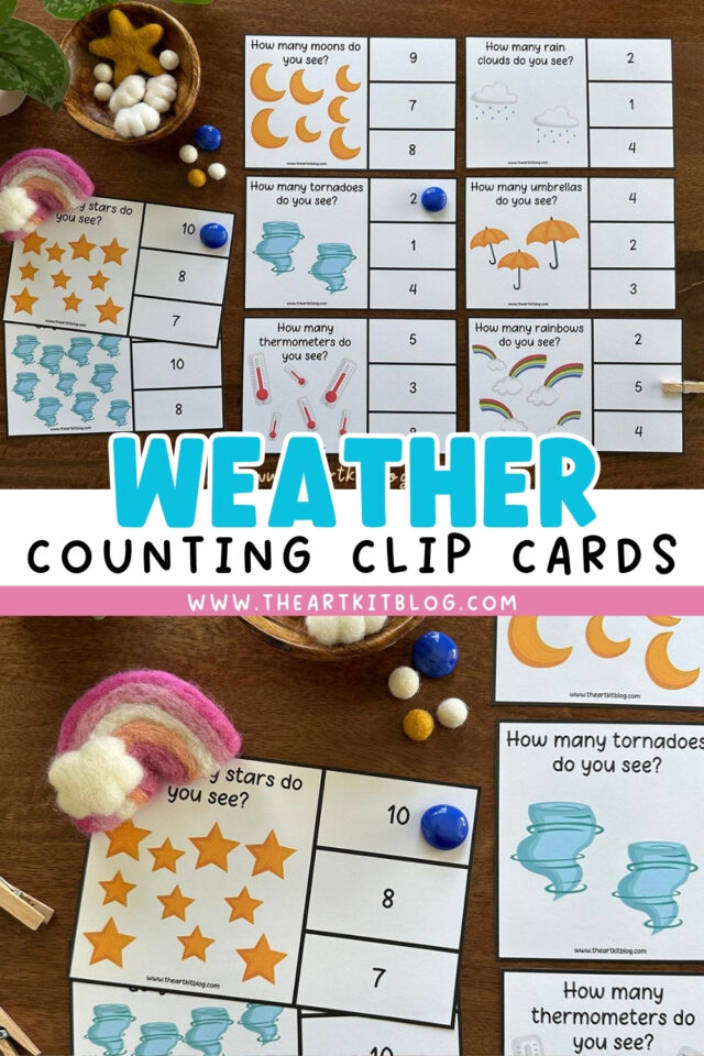 Weather Counting Clip Cards: Free Printable - The Art Kit