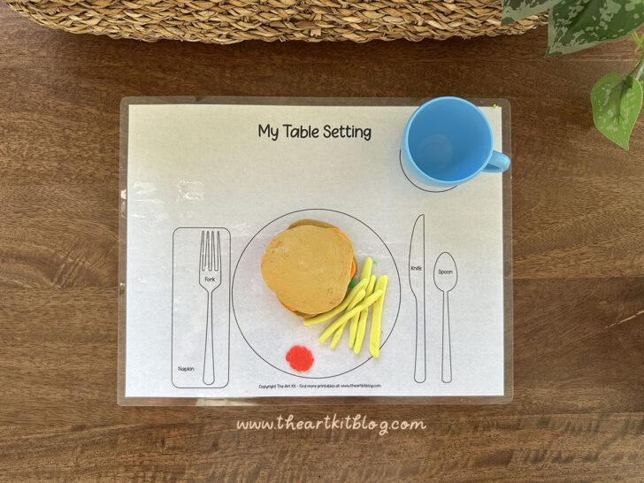 Table Setting Placemat Printables for Kids - The Art Kit