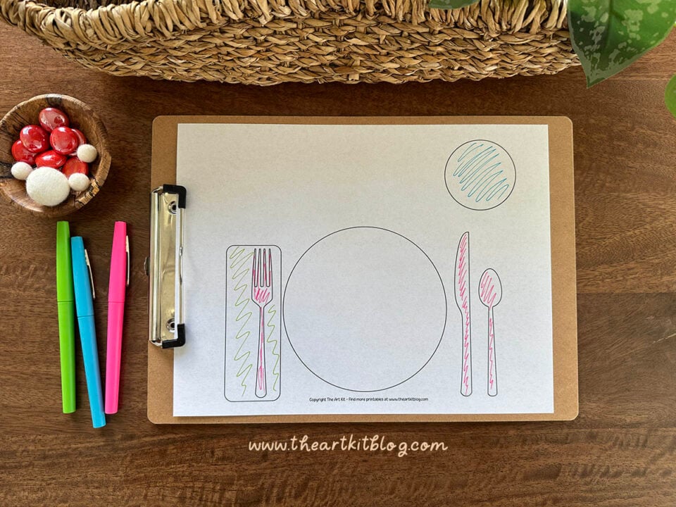 Table Setting Placemat Printables for Kids - The Art Kit