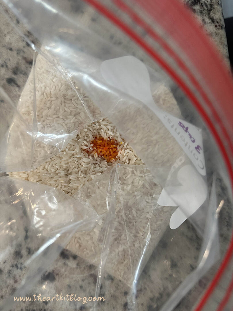 How to Dye Rice for a Sensory Bin - The Art Kit