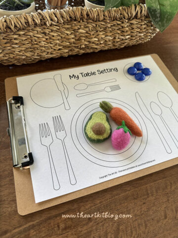 Table Setting Placemat Printables for Kids - The Art Kit