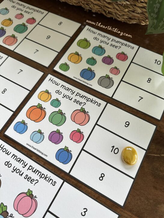 Pumpkin Counting Clip Cards: Free Printable - The Art Kit