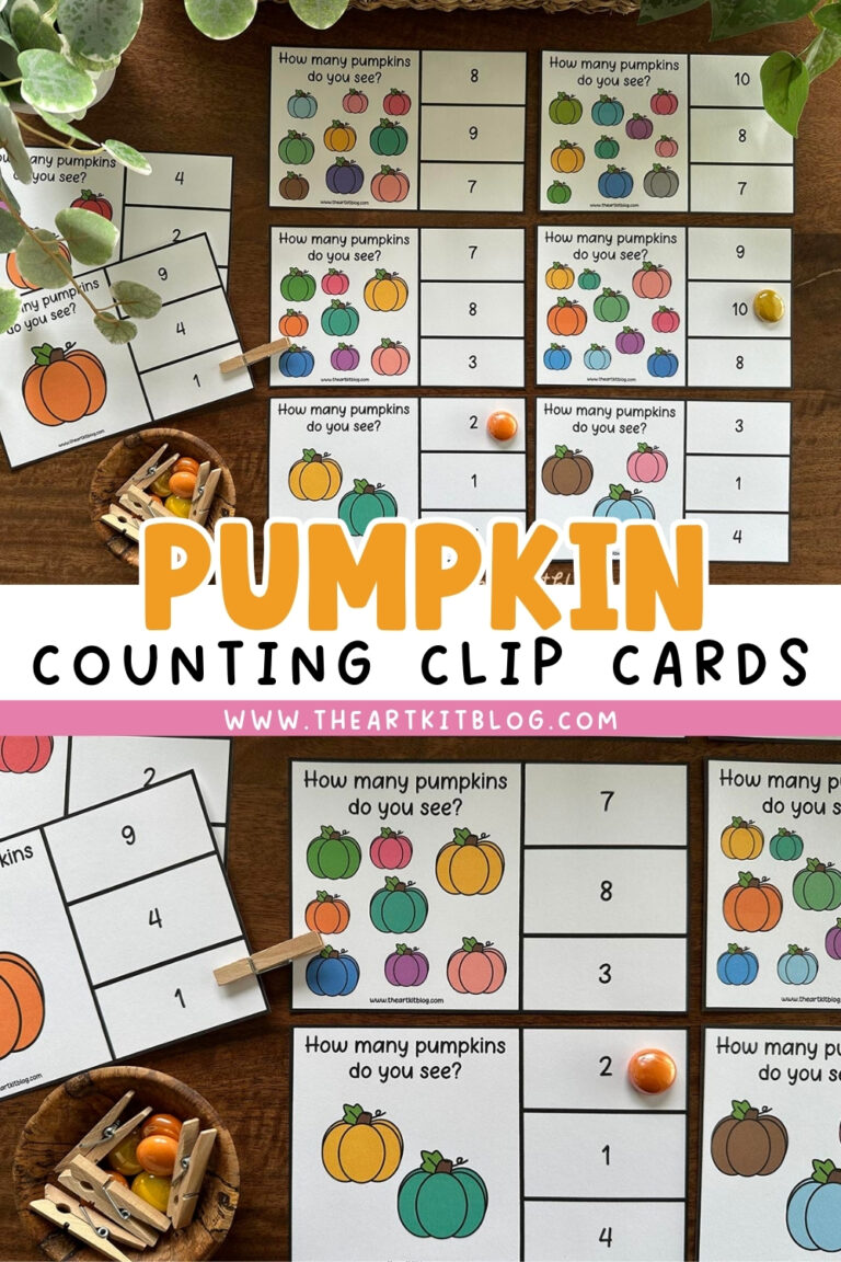 Pumpkin Counting Clip Cards: Free Printable - The Art Kit