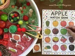 How to Make a Fun and Educational Apple-Themed Rice Sensory Bin for ...