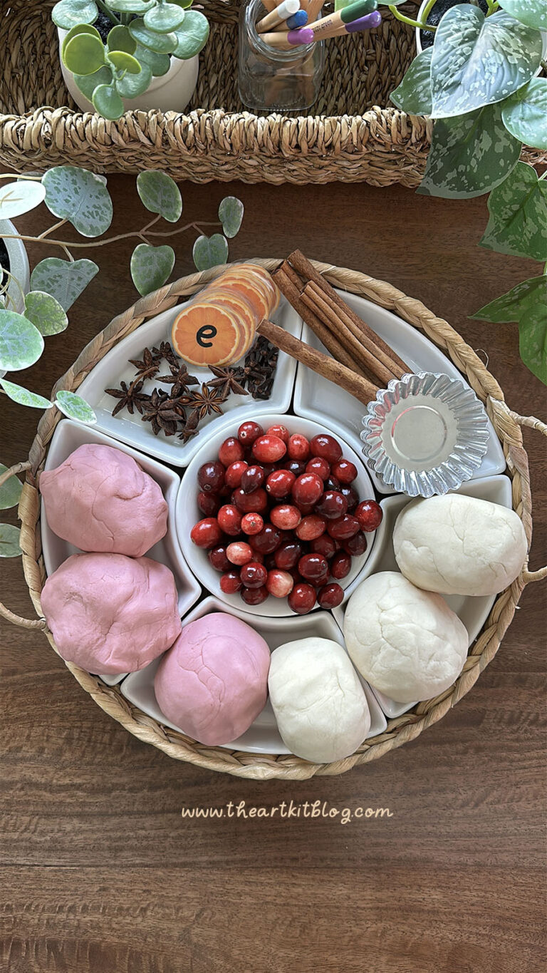 How to Make Cranberry Playdough - The Art Kit