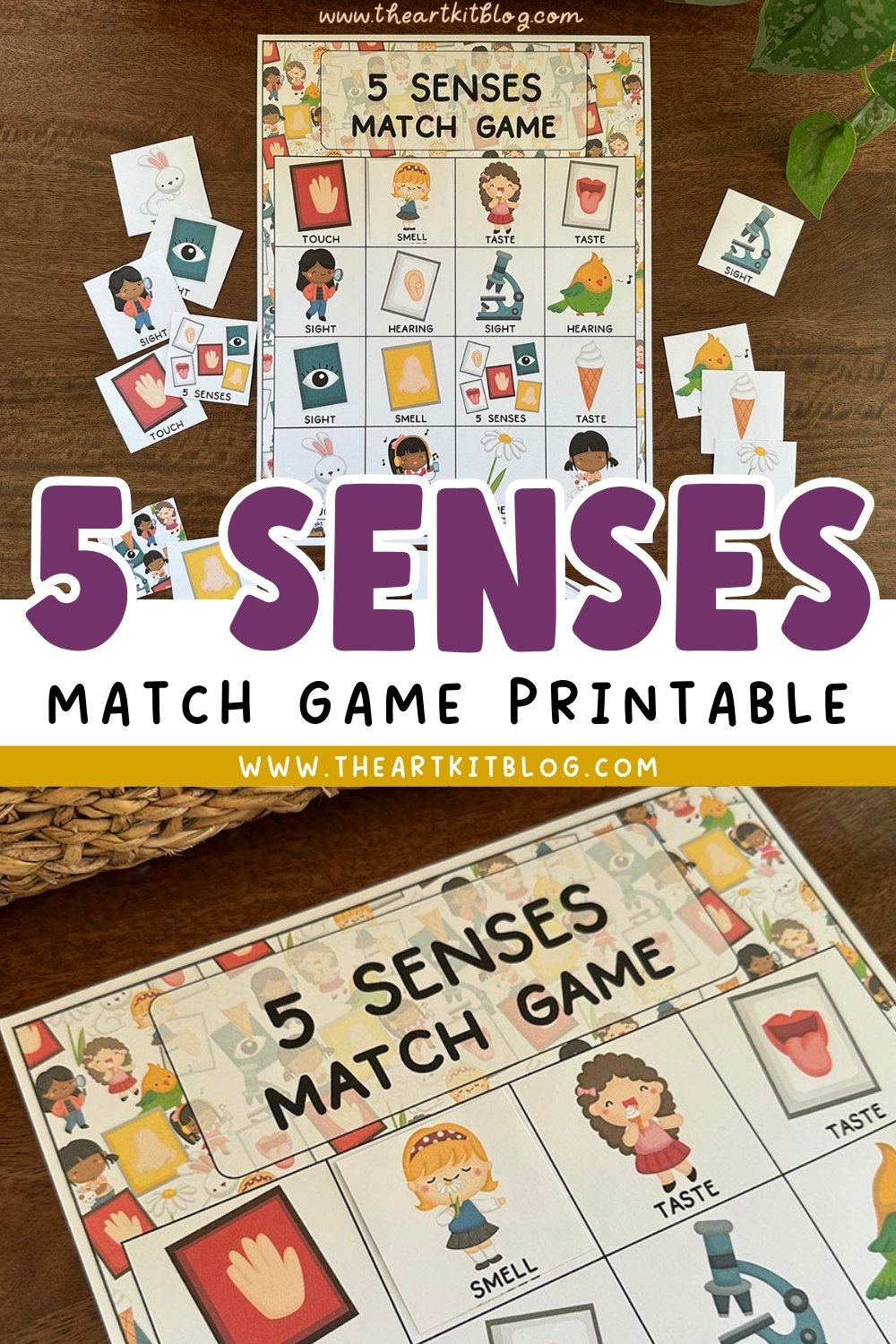 Five Senses Match Game: FREE PRINTABLE! - The Art Kit