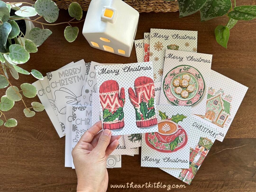 21 Merry Christmas Greeting Cards - FREE Printable - The Art Kit