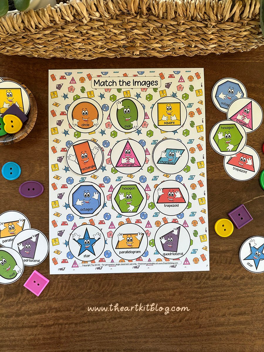 Shape Busy Binder: Match Game: FREE PRINTABLE! - The Art Kit