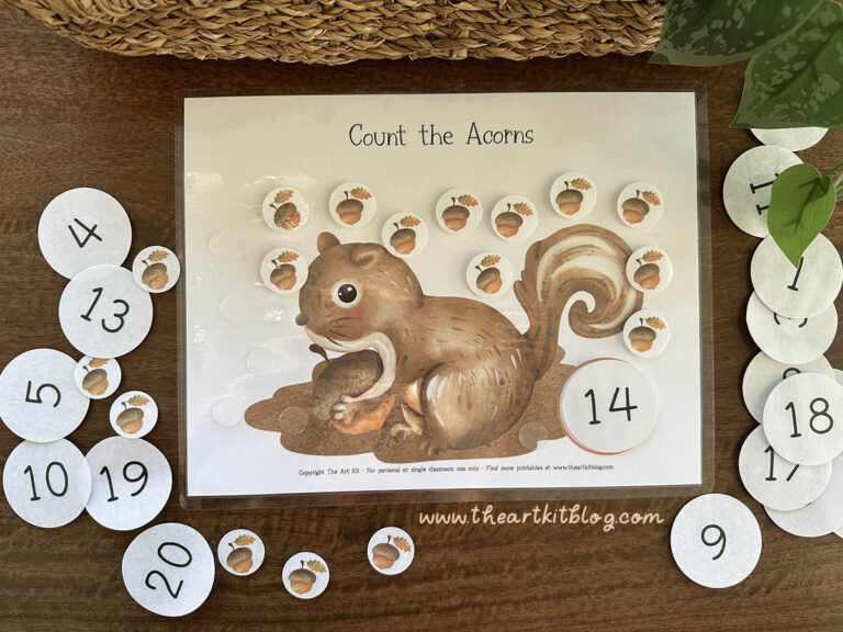 Squirrels Counting Acorns Number Practice {FREE PRINTABLE for Kids ...