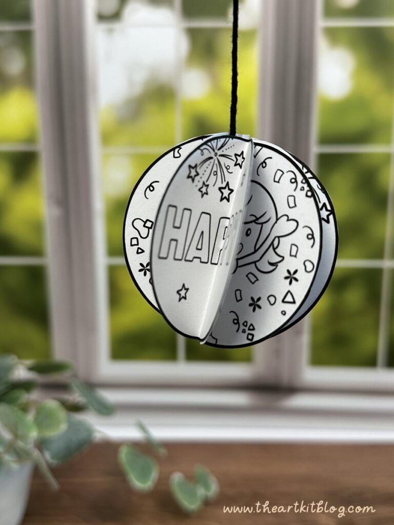 new year 3d paper craft printable 7 - The Art Kit
