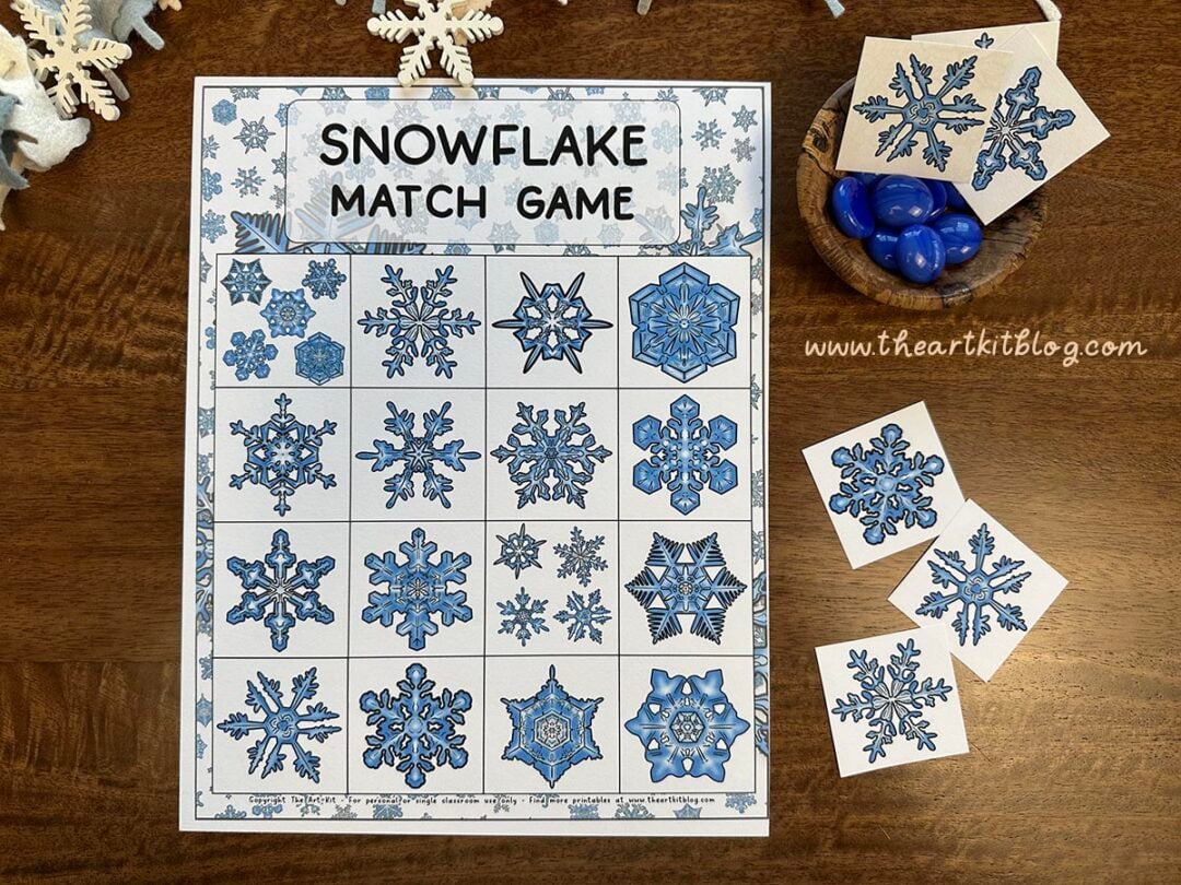 Snowflake Matching Game: FREE PRINTABLE! - The Art Kit