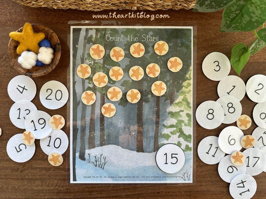 Winter Counting Stars for Number Practice {FREE PRINTABLE for Kids ...