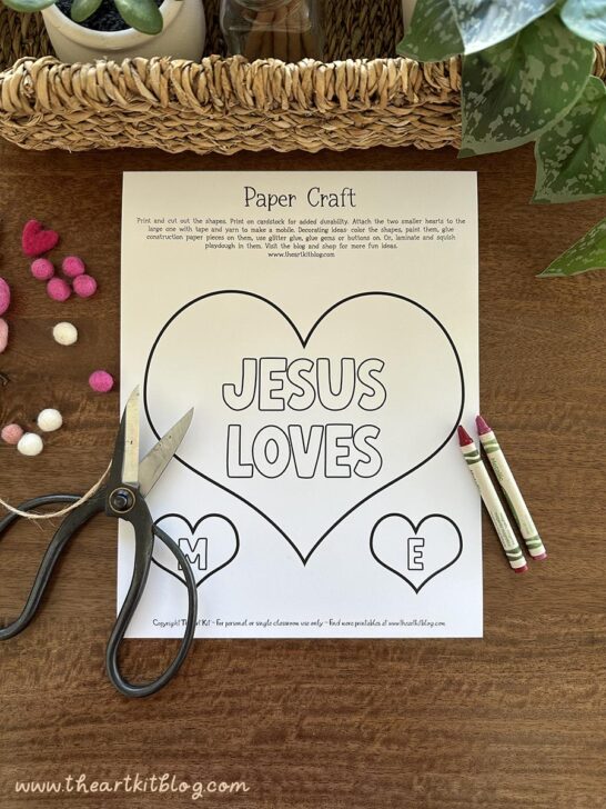 FREE Printable Jesus Loves Me Paper Craft for Kids - The Art Kit