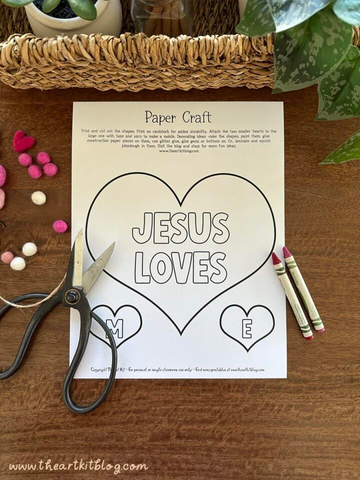 FREE Printable Jesus Loves Me Paper Craft for Kids - The Art Kit