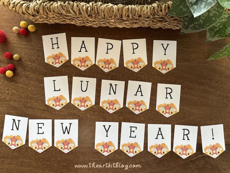 Happy Lunar New Year Banner! Free Printable! - The Art Kit