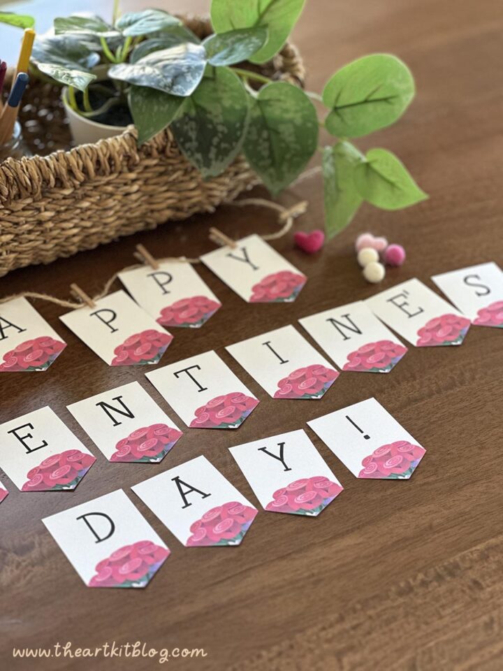 Happy Valentine's Day Banner! Free Printable! - The Art Kit