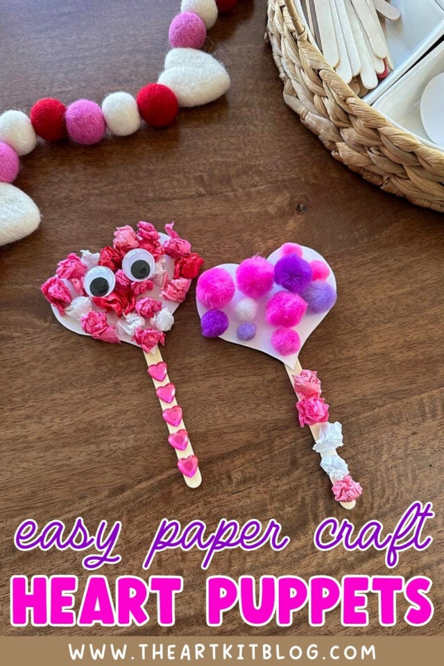 Cute Heart Paper Craft {With Free Printable Template} - The Art Kit