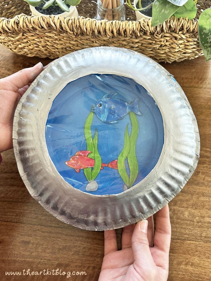 How to Make a Paper Plate Aquarium Craft (Free Printable Template for ...