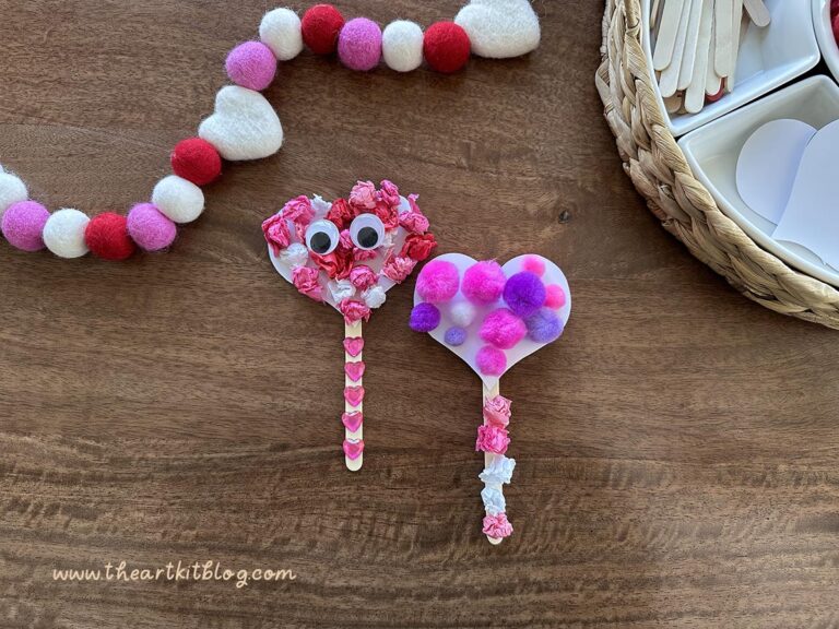 Cute Heart Paper Craft {With Free Printable Template} - The Art Kit