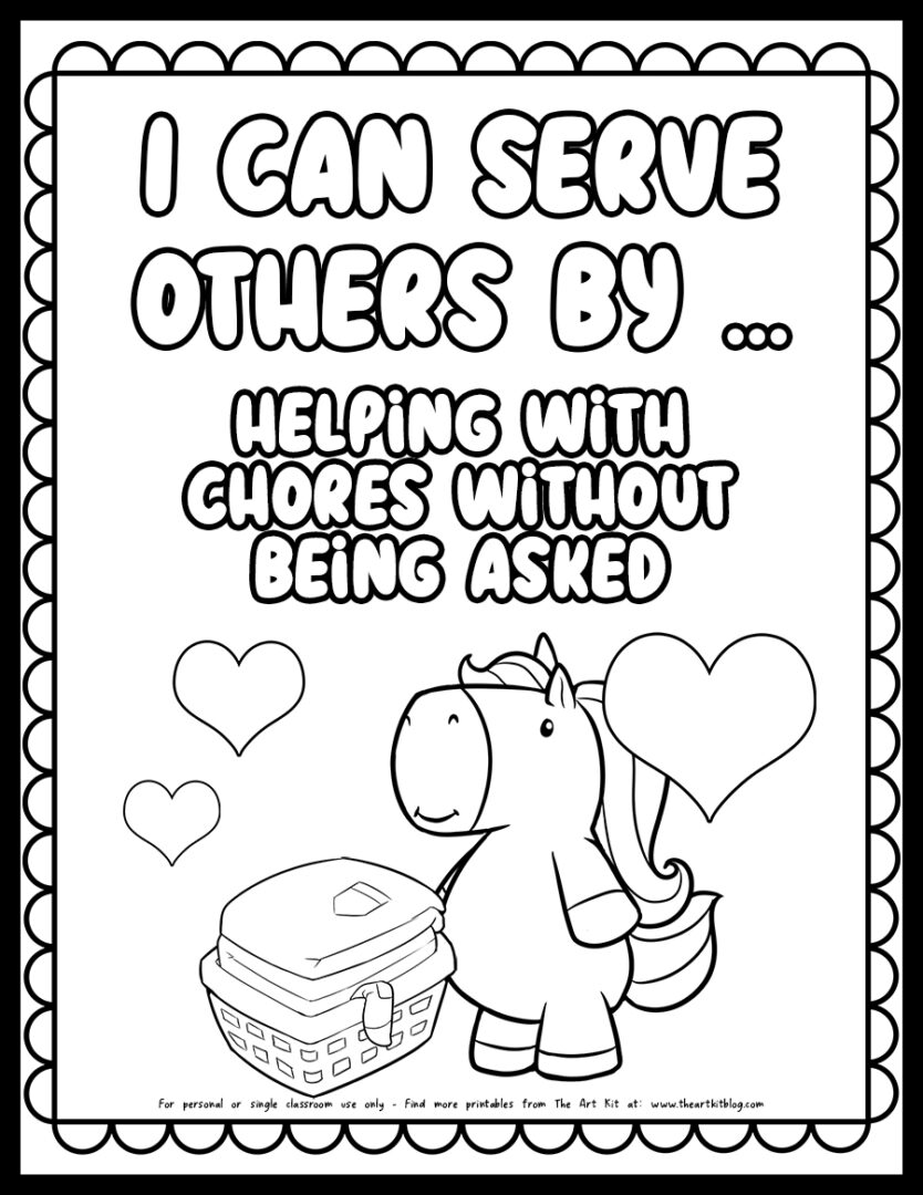 I Can Serve Others By ... Coloring Pages Free Printable - The Art Kit