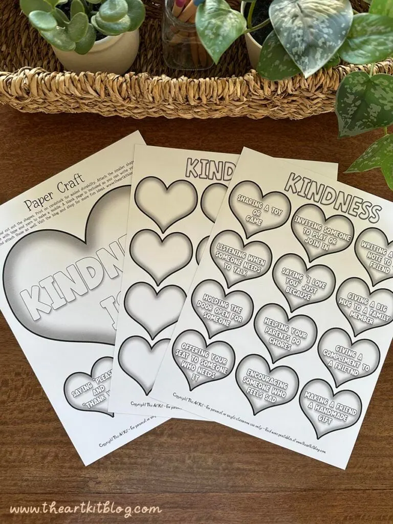 Kindness Is ... Paper Craft with Free Printable Template! - The Art Kit