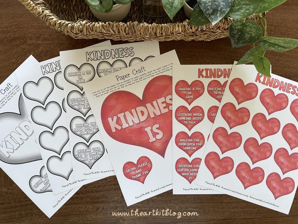 Kindness Is ... Paper Craft with Free Printable Template! - The Art Kit