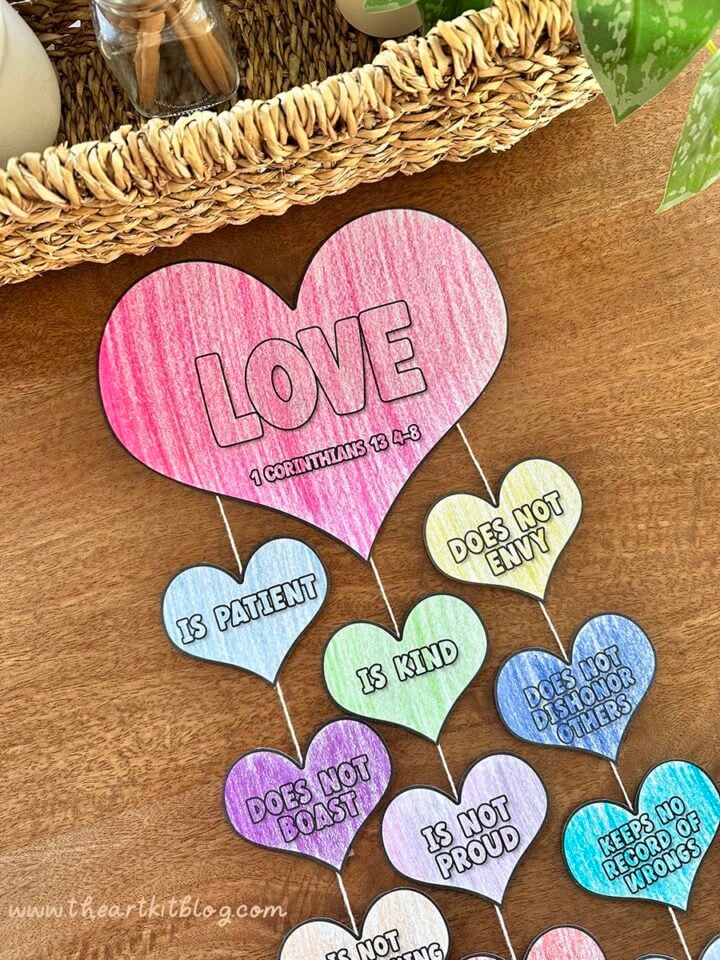 Love Is ... Patient, Kind, Paper Craft FREE PRINTABLE! - The Art Kit